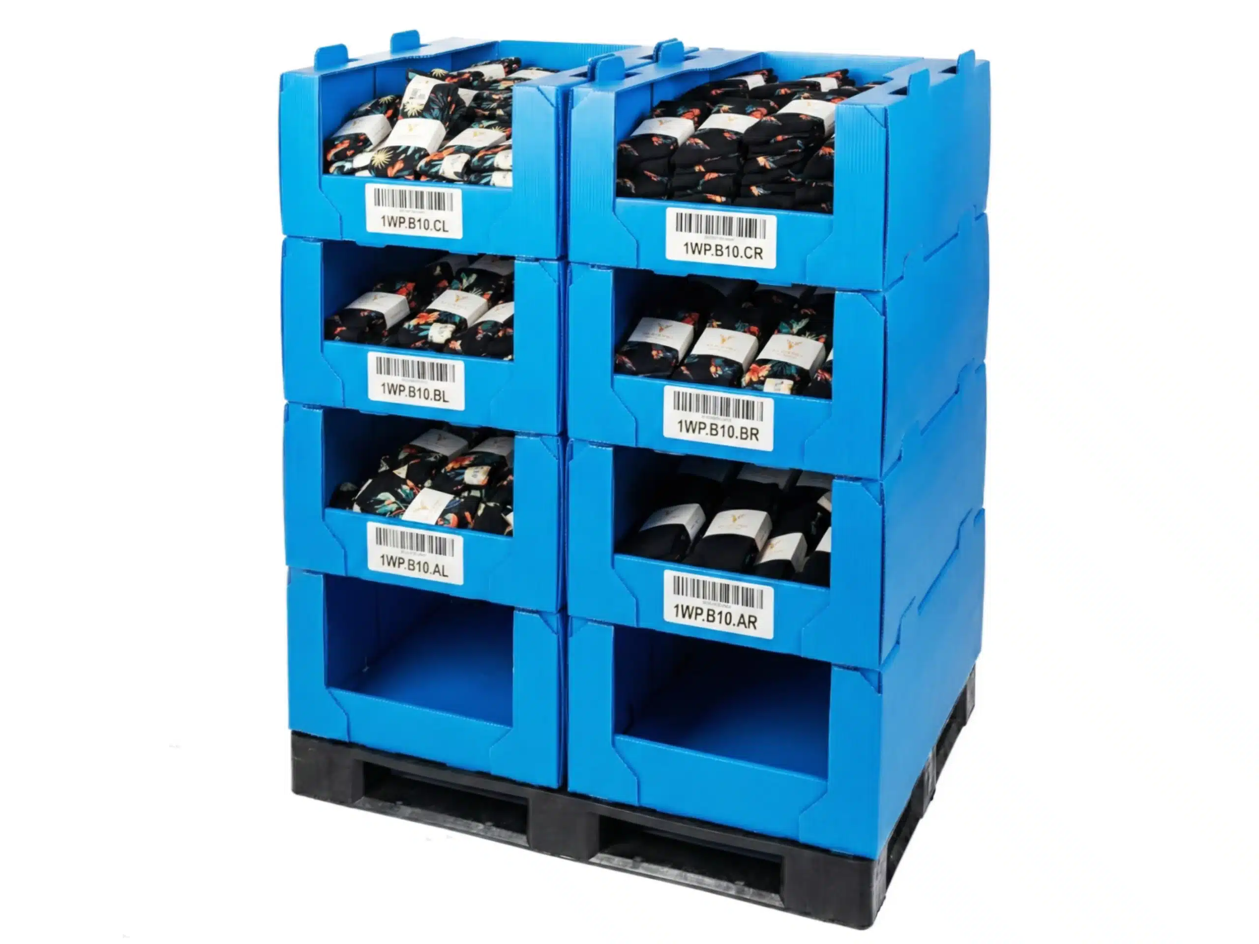 Warehouse Bins | Stackable & Dividable Corrugated Shelf Bins